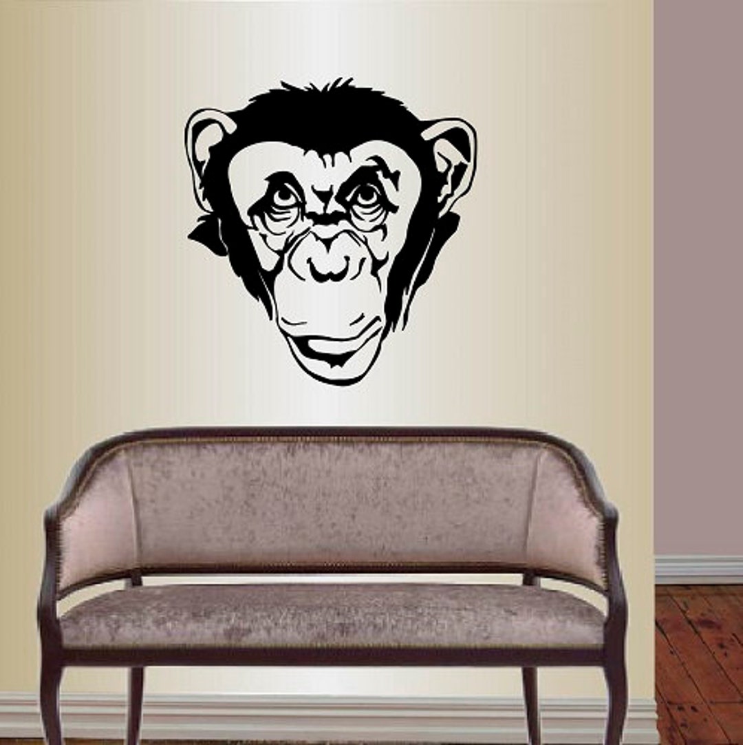 In-style Decals Wall Vinyl Decal Home Decor Art Sticker Chimpanzee Head ...