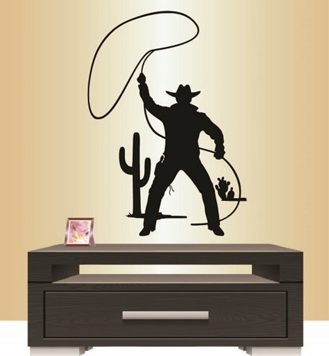 In-style Decals Wall Vinyl Decal Home Decor Art Sticker Cowboy Lasso ...