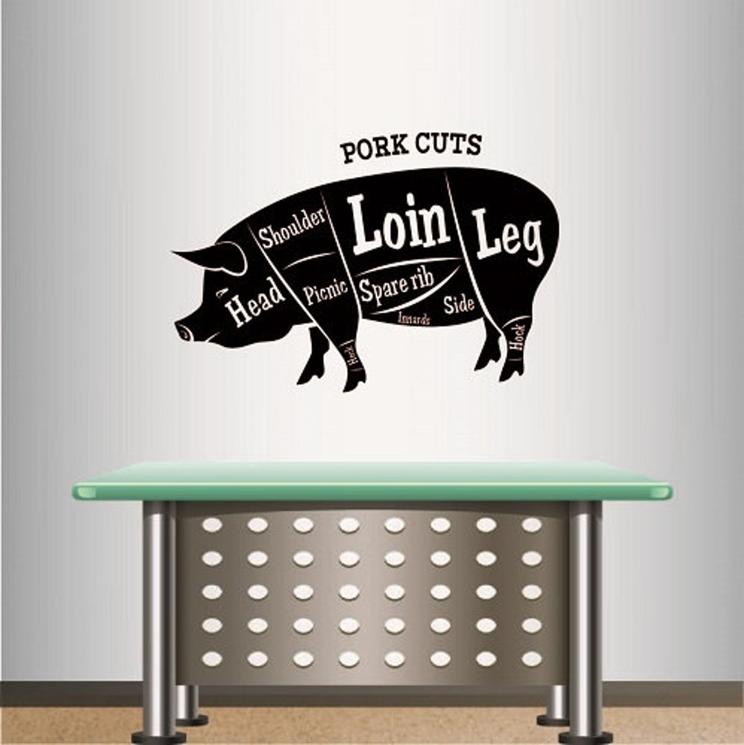 In-style Decals Wall Vinyl Decal Home Decor Art Sticker Pork Cuts ...