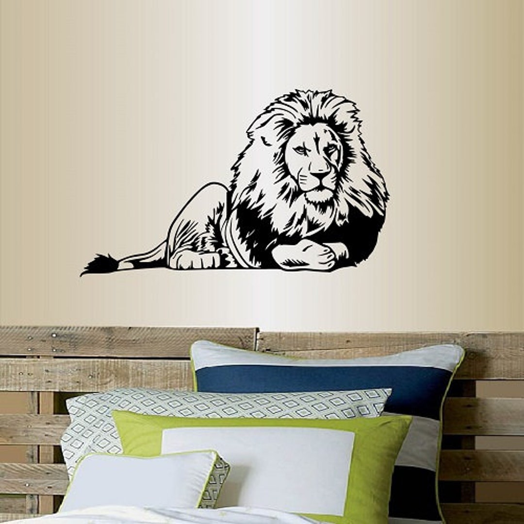 In-style Decals Wall Vinyl Decal Home Decor Art Sticker Lying Lion Wild ...