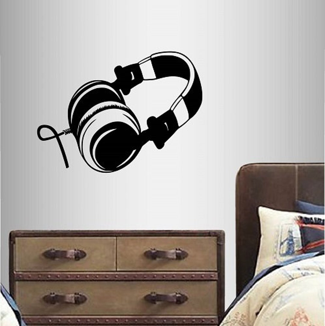 In-style Decals Headphones Wall Vinyl Decal Art Sticker Headphones ...