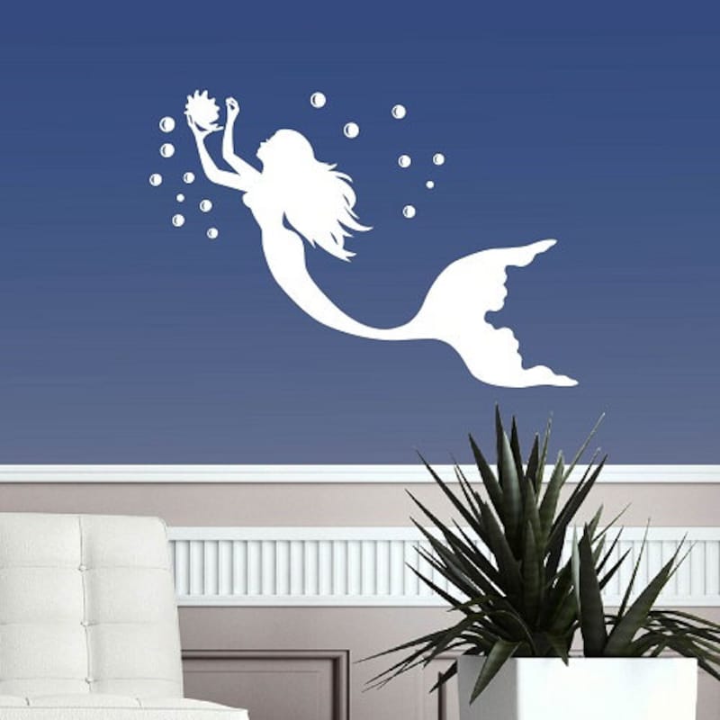 Gold Mermaid Wall Decal - Etsy