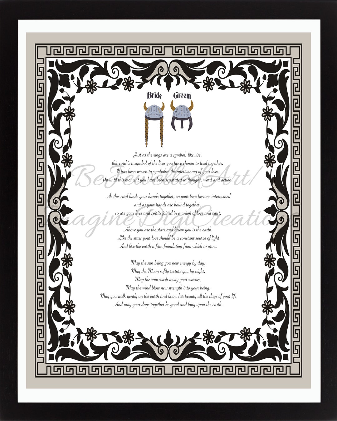 Handfasting Blessing Print: Viking Wedding Vow Art (instant Download ...