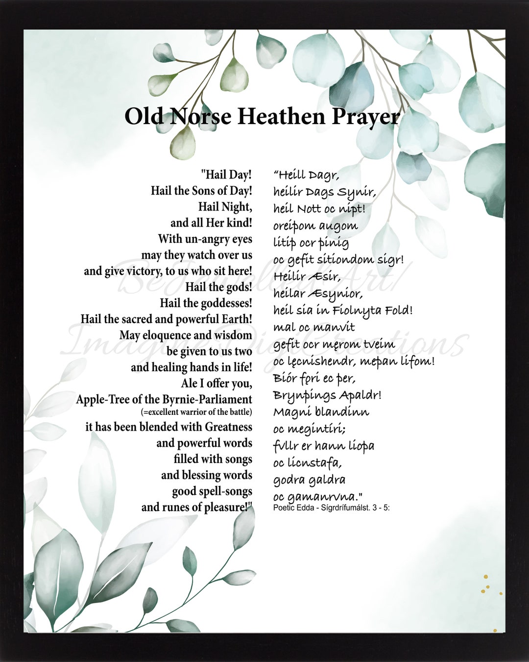 Viking Style Digital Prints,viking Prayer, Asatru Ceremonies, Odin ...