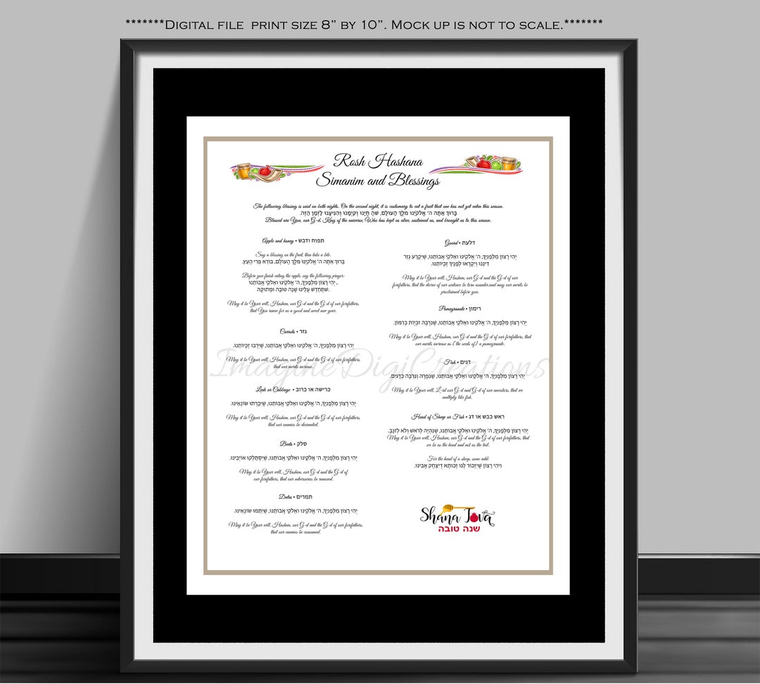 Rosh Hashana, Simanim, Blessings, Printable for the Table,prayers Rosh ...