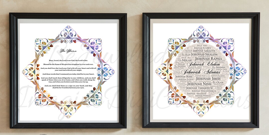 Shema Israel Bible Verse Print, God Names Wall Art (digital Download ...