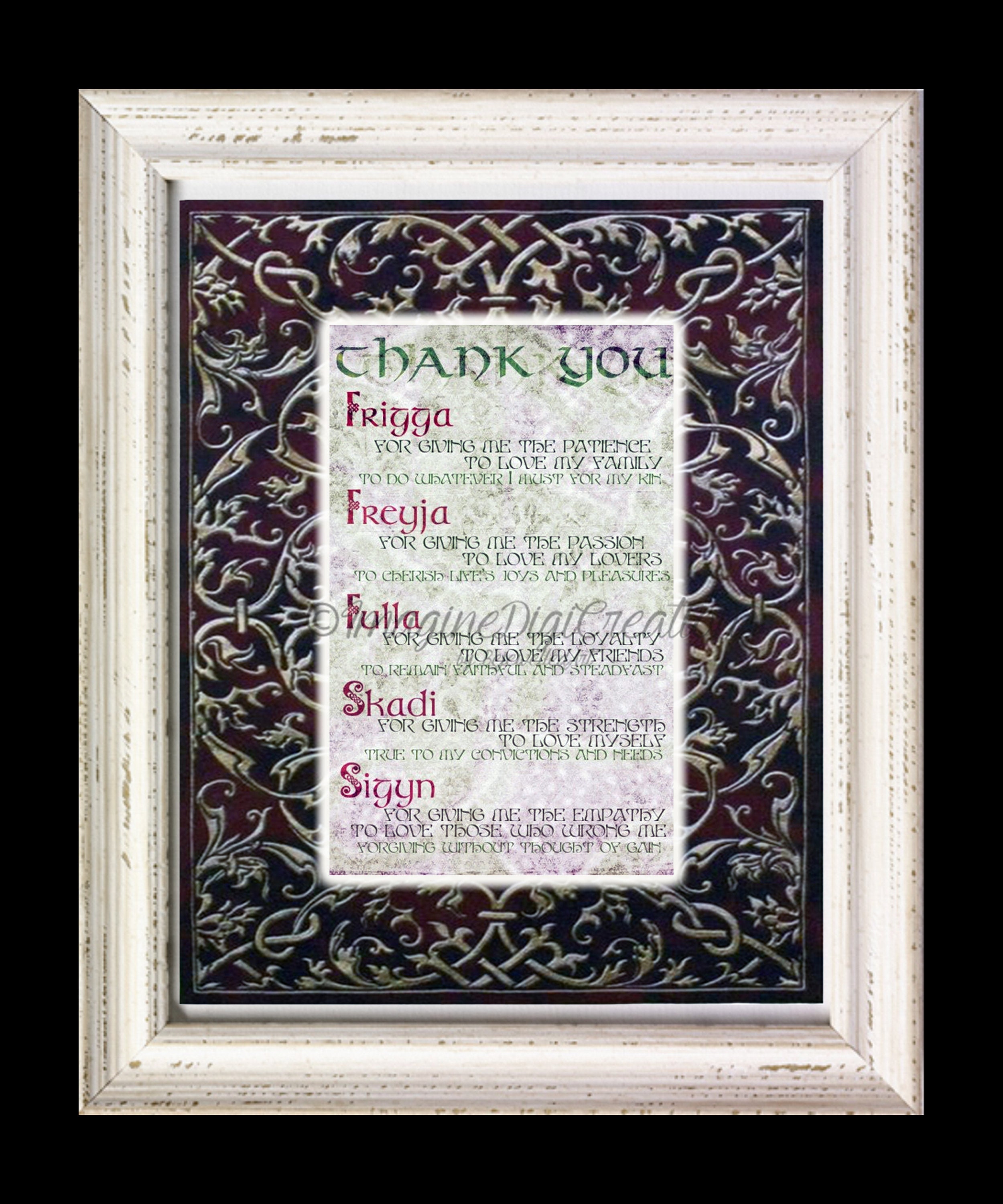 Thank You Gift, Frigga, Freyja, Fulla, Skadi, Sigyn, Norse, Celtic ...