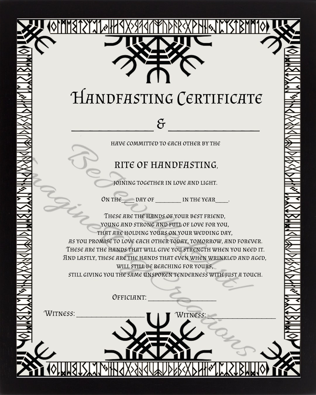 Handfasting Blessing, Handfasting, Old Norse, Wedding Gift, Engagement ...