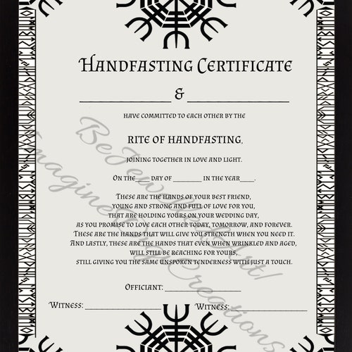 Handfasting Blessing Handfasting Old Norse Wedding Gift - Etsy