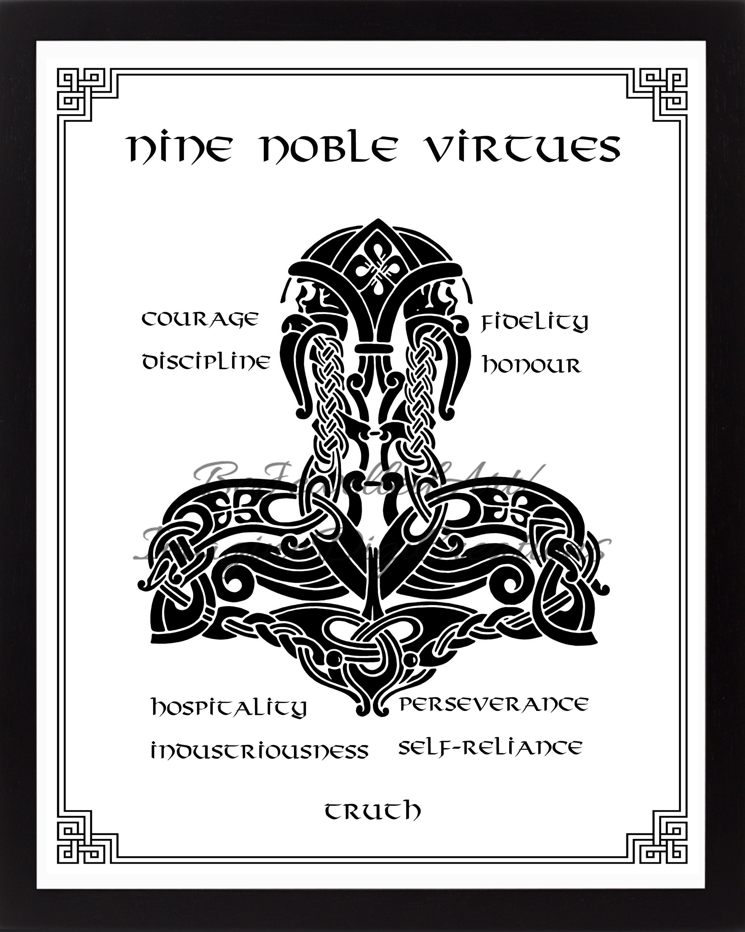 Viking Odin Nine Noble Virtues Print: Celtic Art (digital Download) - Etsy
