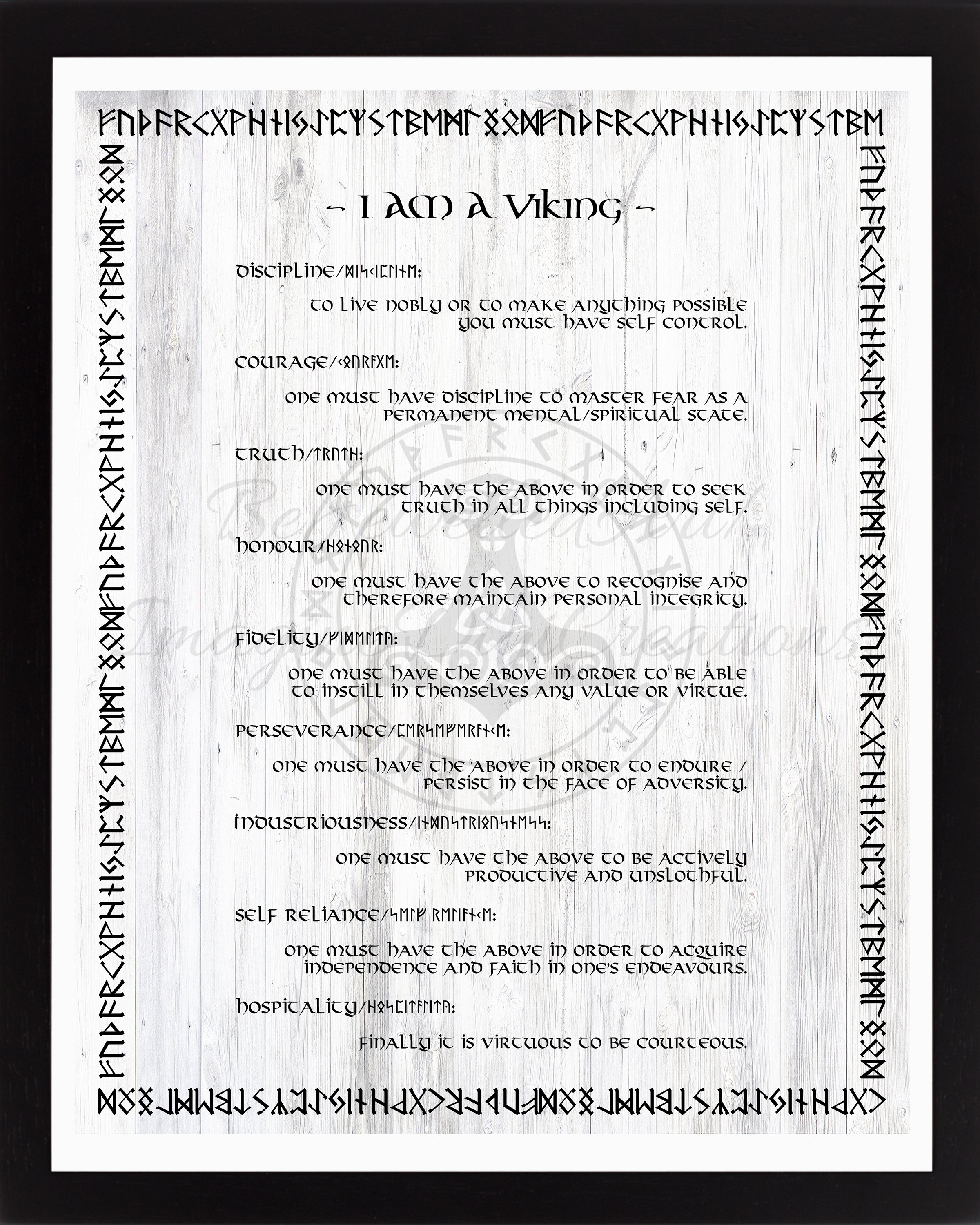 Viking Style Digital Prints,viking Prayer, Noble Virtues, Odin, Vikings ...
