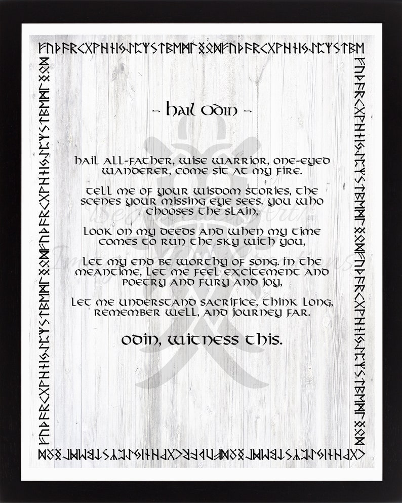 Viking Style Digital Prints,viking Prayer, Noble Virtues, Odin, Vikings ...