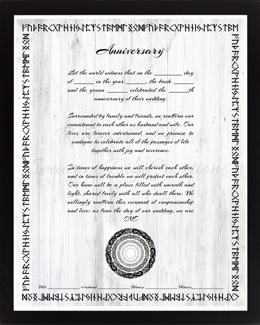 Viking Anniversary Blessing: Runic Dragons Printable (instant Download ...