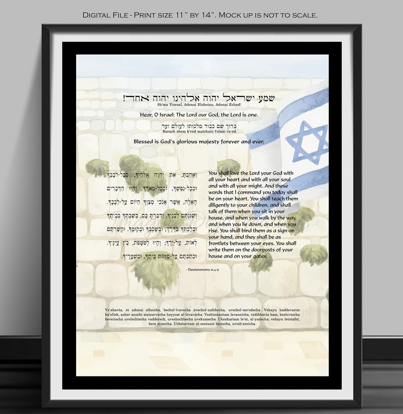 Avinu Shebashamayim, Prayer for Israel, Hebrew, Kotel,israel Art ...