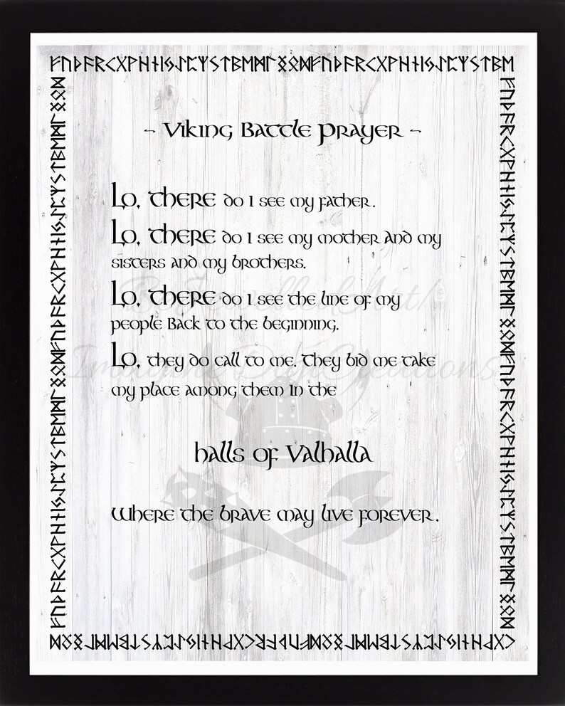 Viking Style Digital Prints,viking Prayer, Noble Virtues, Odin, Vikings ...