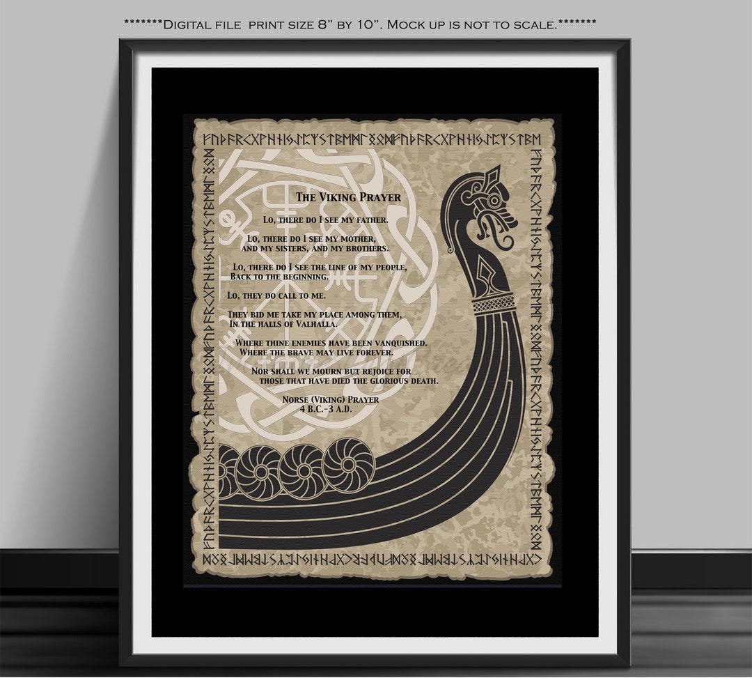 Viking Prayer Art Print: Norse Valhalla Decor (digital Download) - Etsy