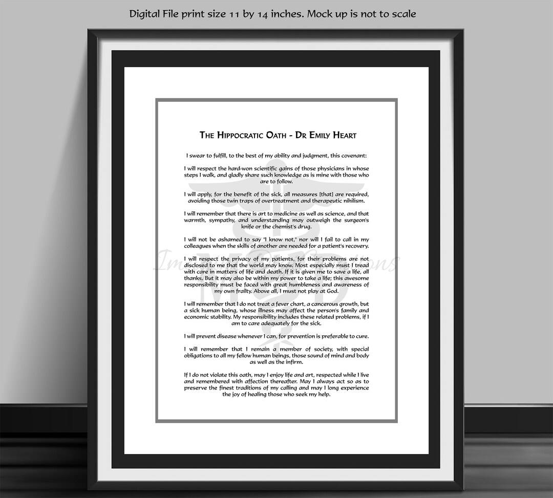 Personalized, Oath of Hippocrates,hippocratic Oath,medical Code of ...