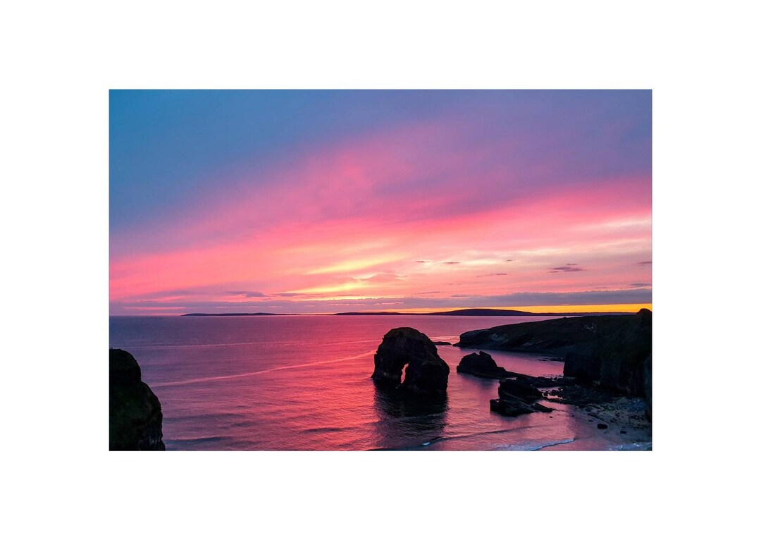 Ireland - Ballybunion - Pink Sunset - Etsy