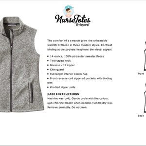 Neonatal ICU NICU Vest Sweater Vest Full Zip Women's Personalized With ...
