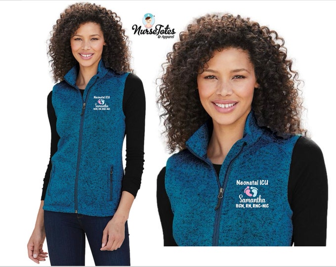Neonatal ICU - NICU Vest - Sweater Vest - Full Zip- Women's ...