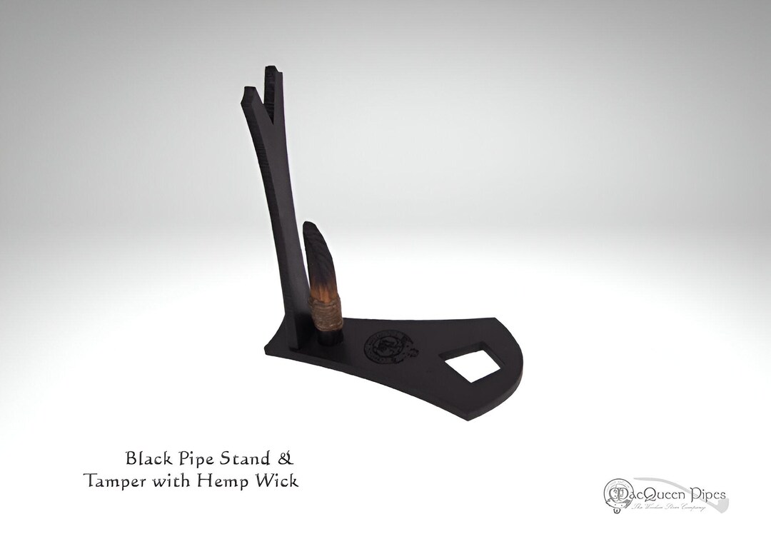 Black Pipe Stand & Tamper With Hemp Wick - Etsy