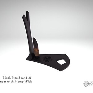 Black Pipe Stand & Tamper With Hemp Wick - Etsy