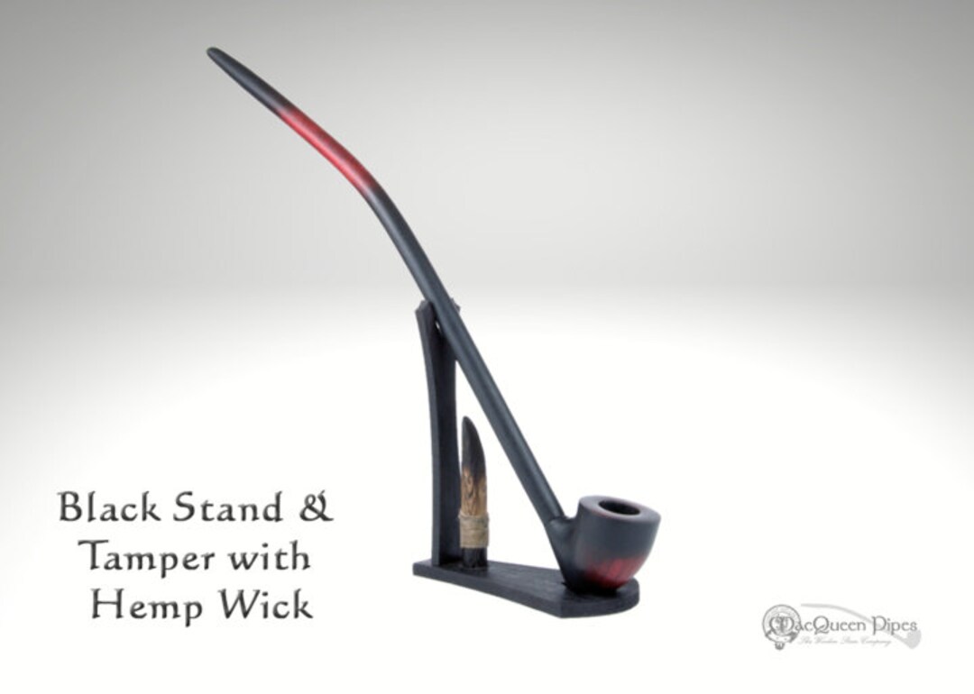 Black Pipe Stand & Tamper With Hemp Wick - Etsy