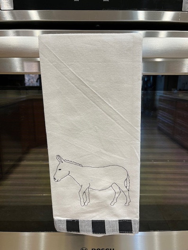 Donkey on a 100% Tan Kitchen Towel - Etsy