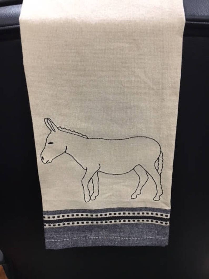 Donkey on a 100% Tan Kitchen Towel | Etsy