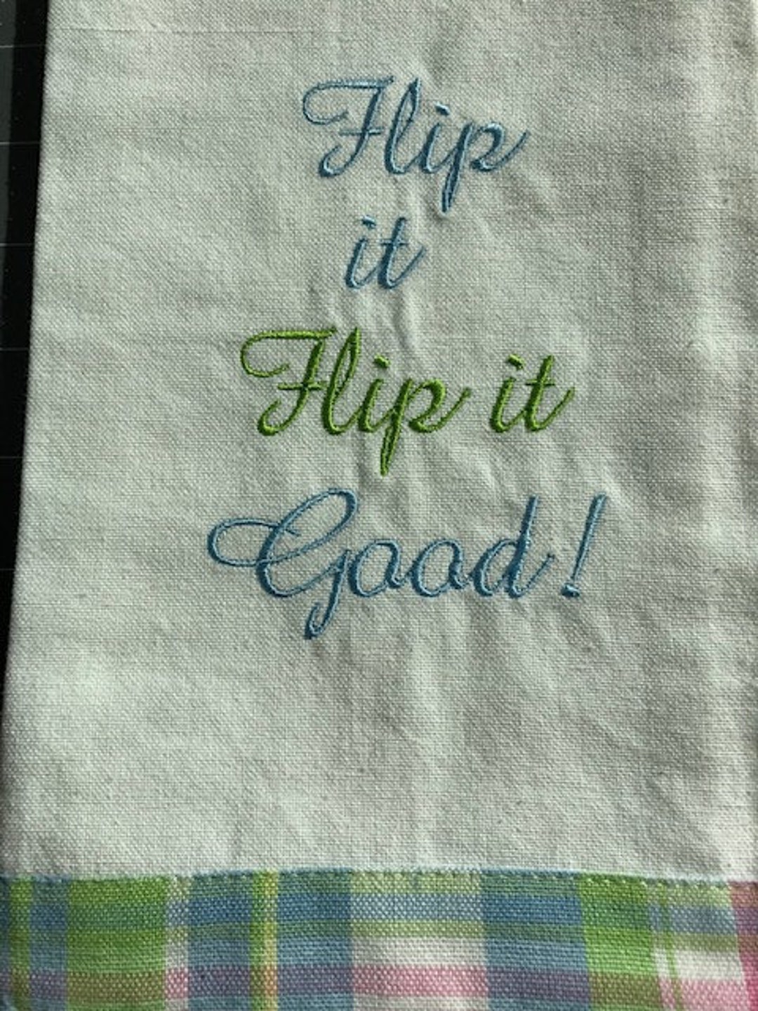 Embroidered Flip It Flip It Good Kitchen Towel - Etsy Hong Kong