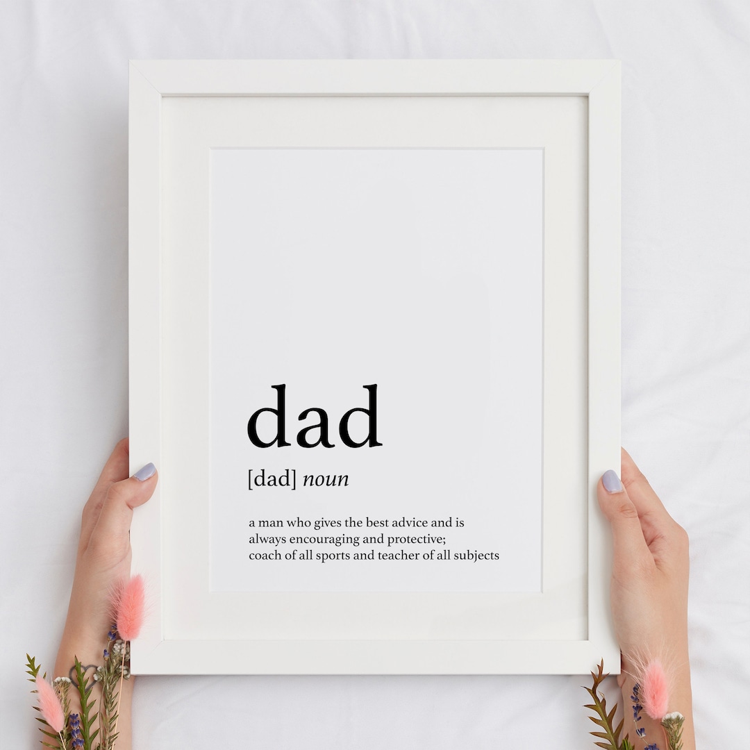 Father Dictionary Print, Dad Definition Wall Art Printable, Father's ...