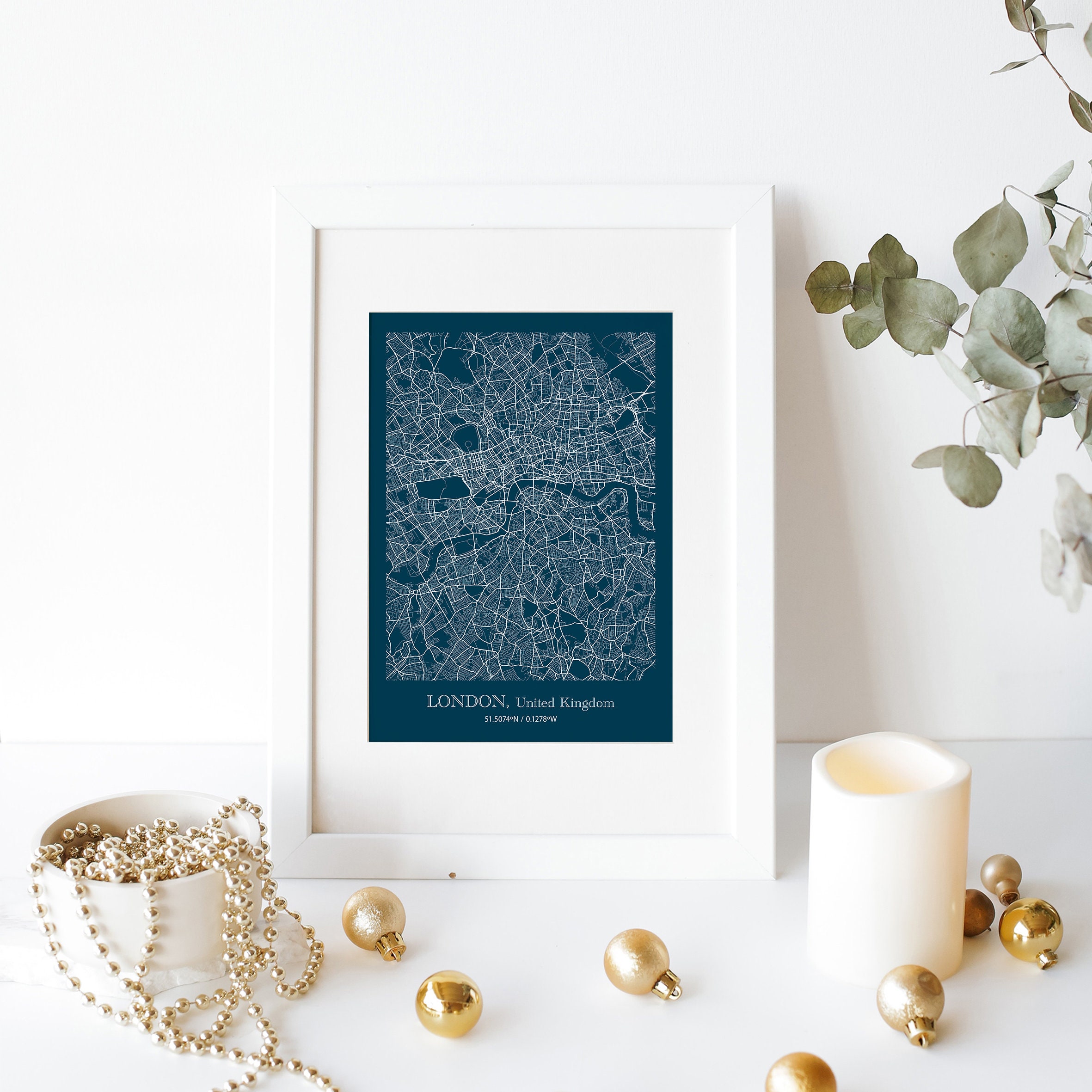 London Map Poster, Geographical Print, Digital Print Gift, Printable ...