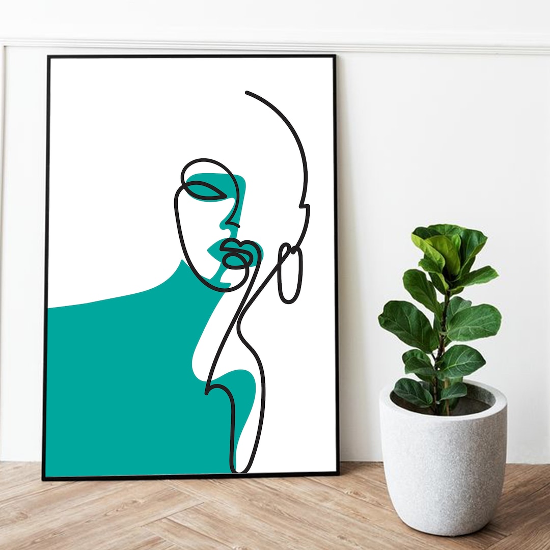 Woman One Line Print, Hand Drawn Minimalist Poster, Abstract Feminine ...