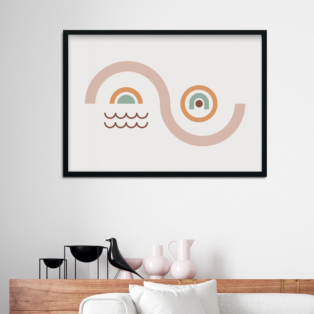 Abstract Shape Print Horizontal, Shapes Poster, Abstract Wall Art ...