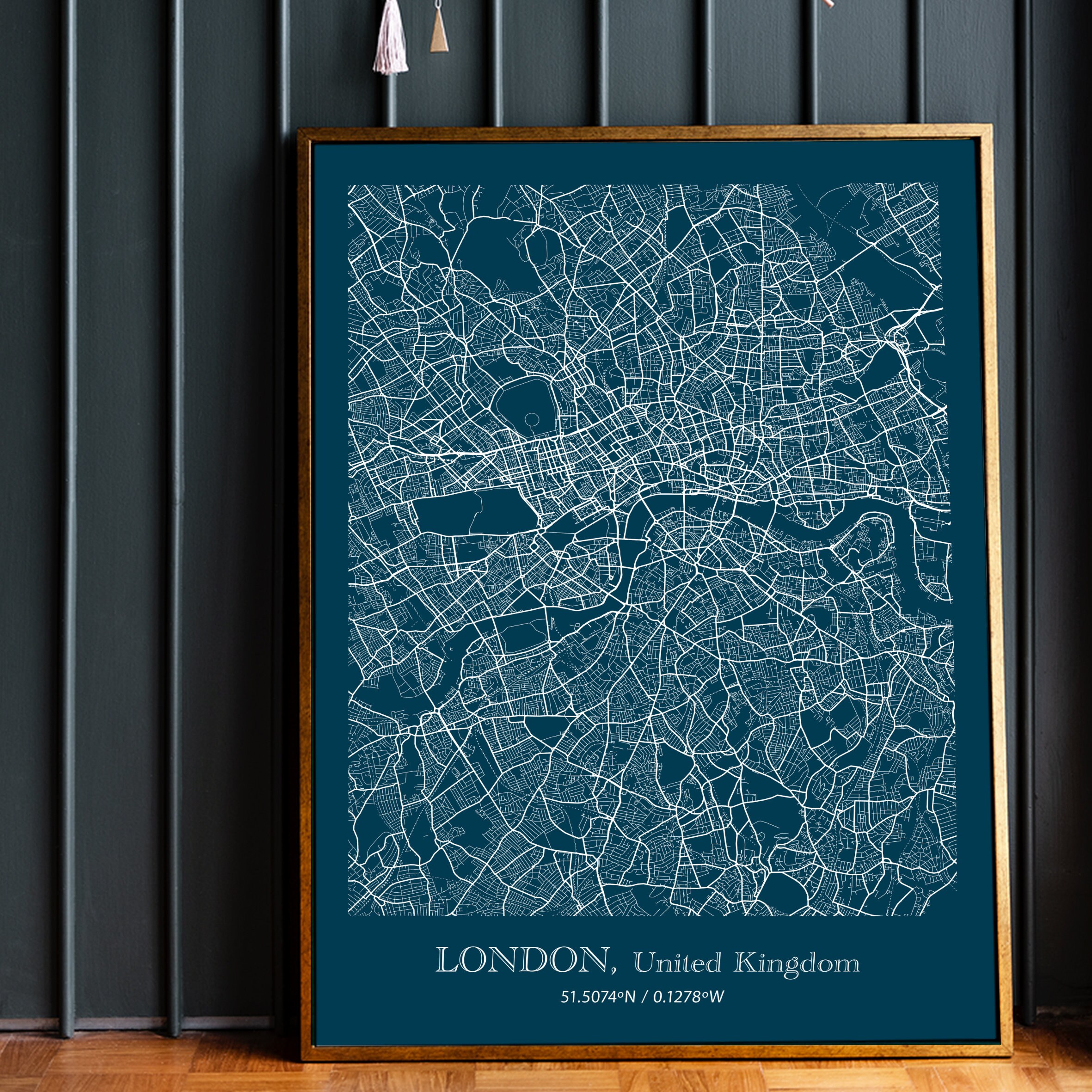 London Map Poster, Geographical Print, Digital Print Gift, Printable ...