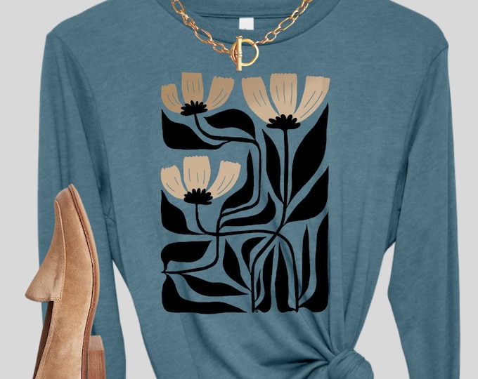Organic Unisex Boho Pullover Shirt, Bamboo Organic Cotton Flowy ...