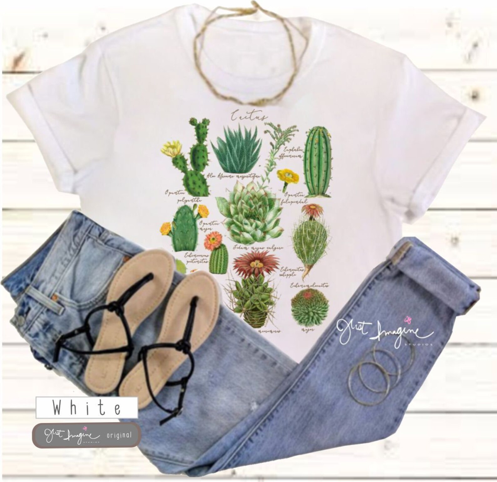 Summer Cactus Looking Sharp Botanical Shirtplant | Etsy