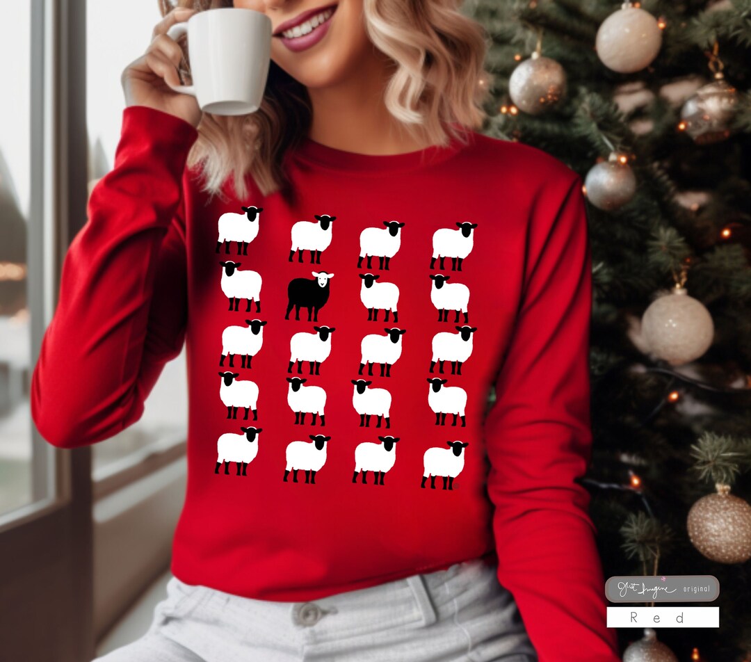 Black Sheep Long Sleeve Tee ~ Sheep Print Shirt, Dyanna Tee, Fall T ...
