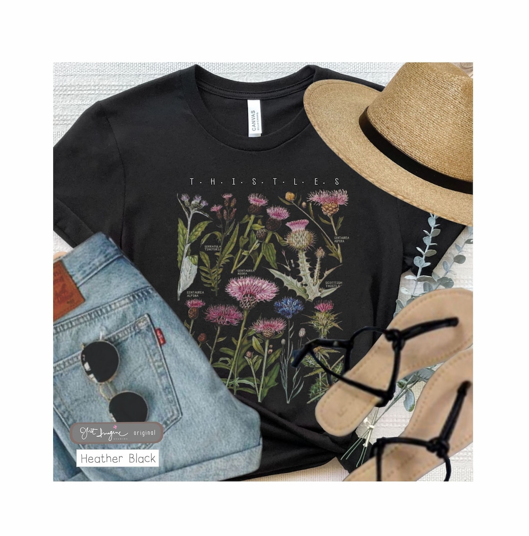 Thistles ~ Botanical Shirt, Botanical Tee, Wildflower Shirt, Garden ...