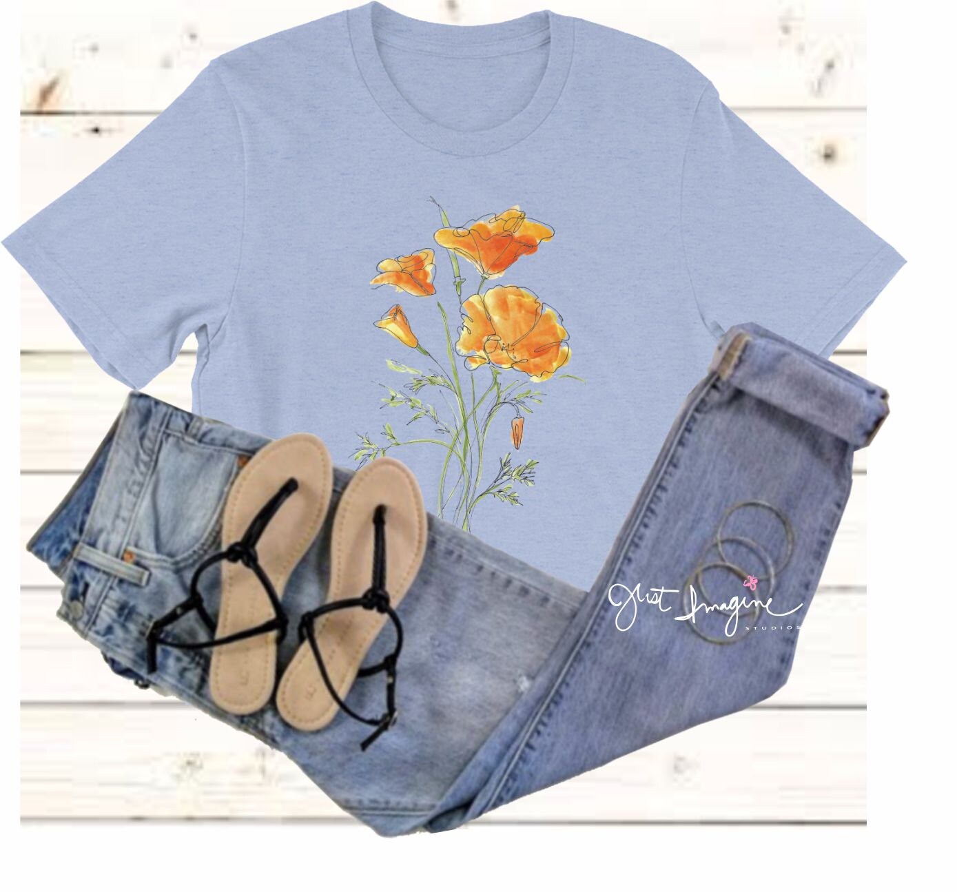 Golden Poppy Flower Tee Shirt Botanical Tee Poppy T Shirt - Etsy