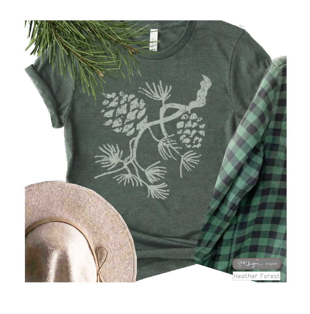 Winter Pine ~ Botanical Shirt, Botanical Tee, Pine Cone Shirt, Pine ...