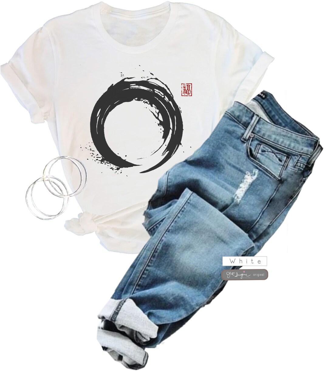 Enso Zen Circle T-shirt: Unisex Yoga Tee - Etsy