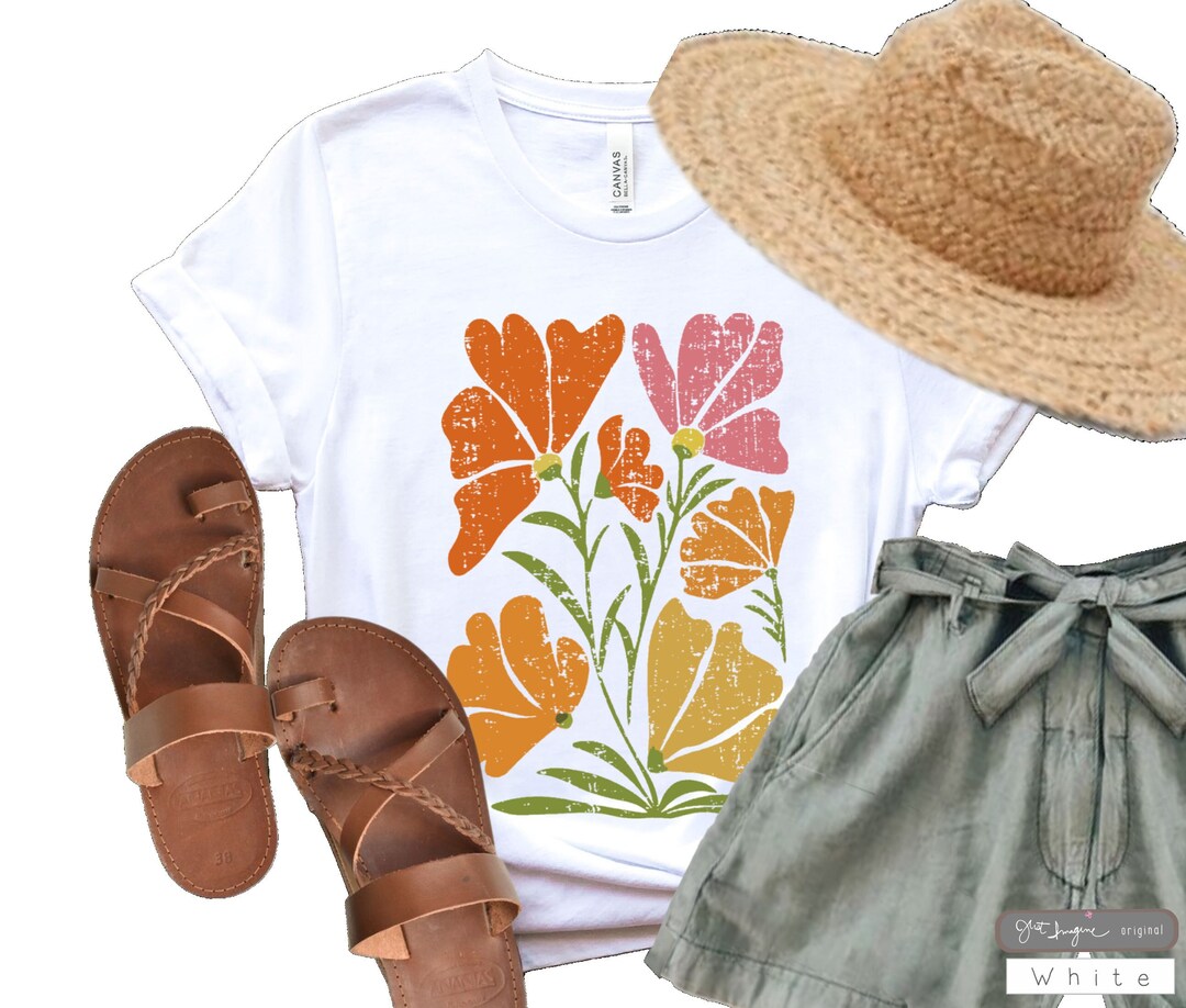 Le Poppy Matisse ~ Poppy Tee Shirt, Botanical Tee, Boho Tee, Wildflower ...