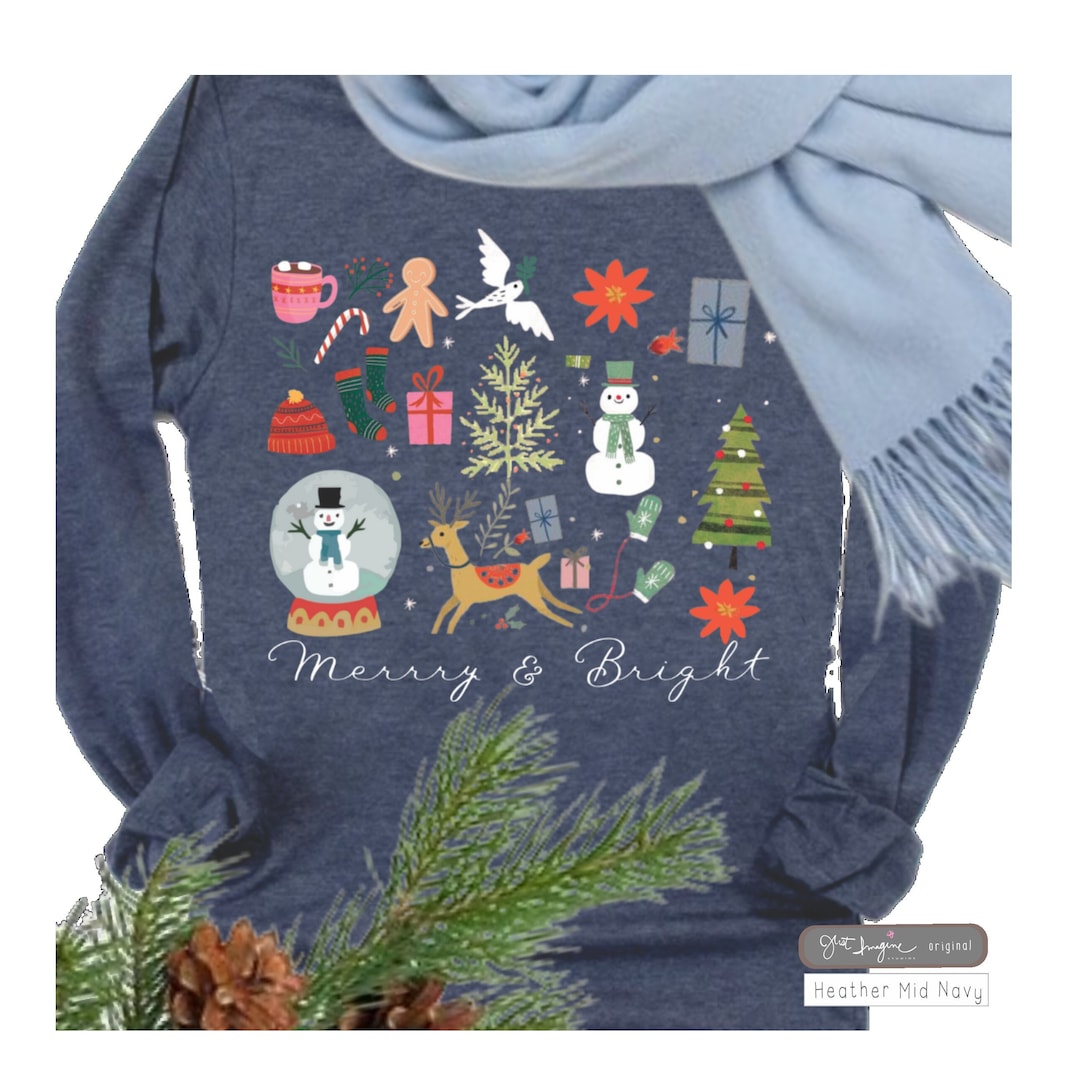 Christmas Mosaic Long Sleeve women's Long Sleeve Tee, Christmas Long ...