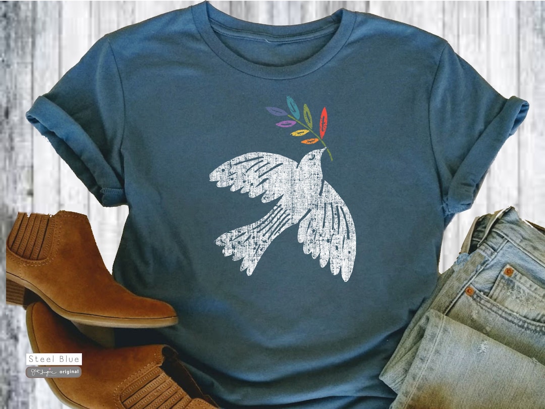 Peace Dove T-shirt: Women's Boho Graphic Tee, Cotton S-4X, Freedom ...