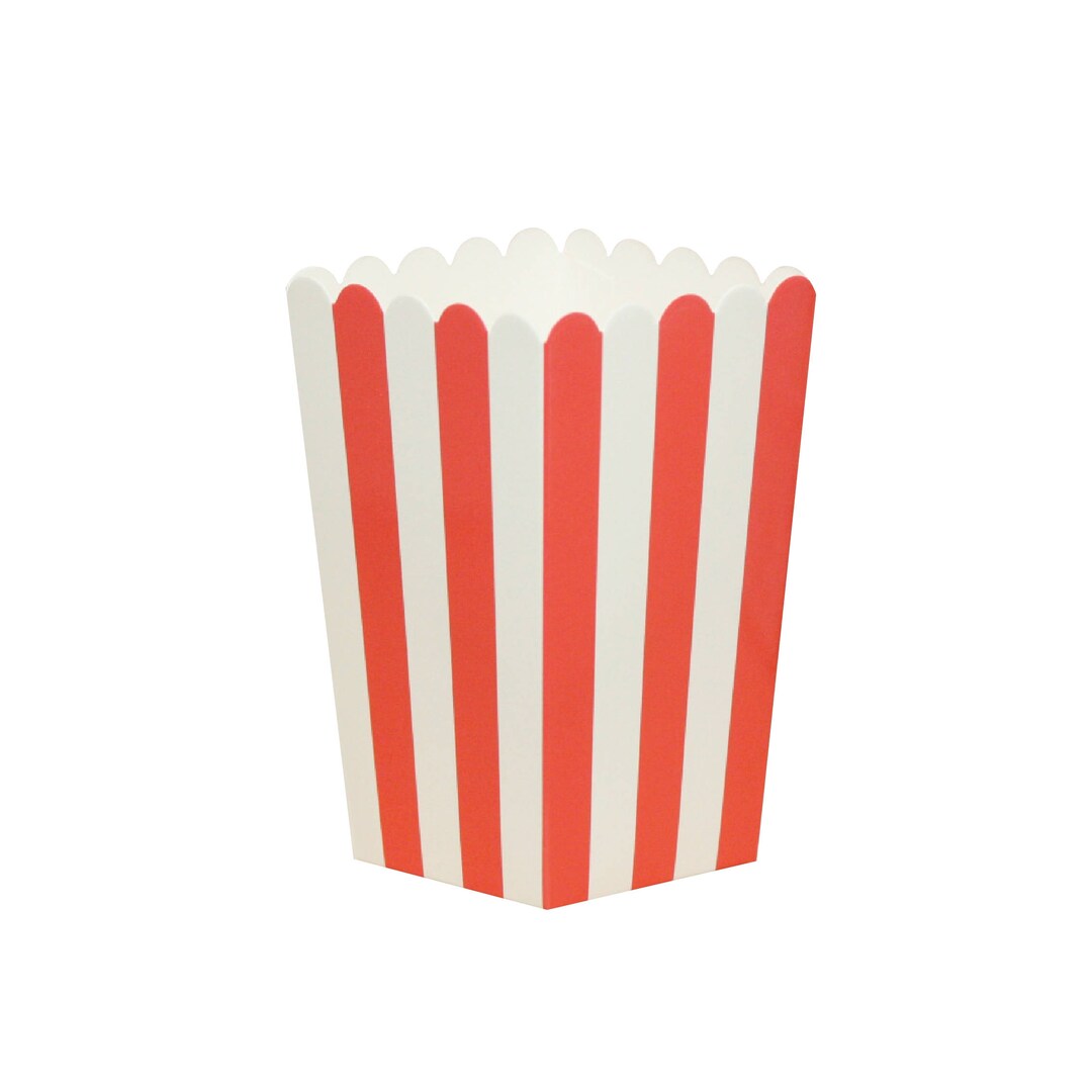 10 Red and White Striped Popcorn Boxes - Etsy