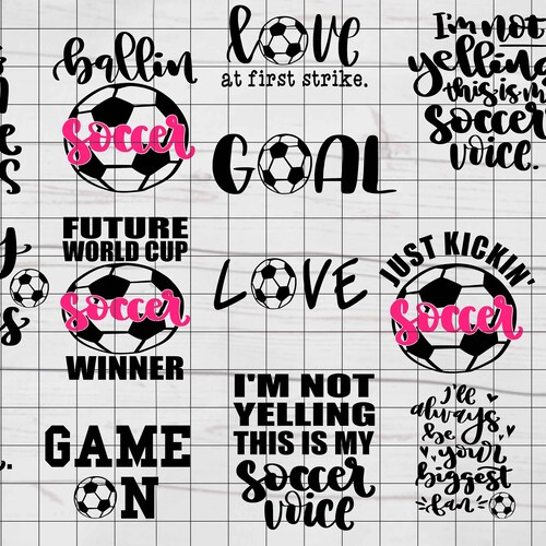 Soccer Quote SVG Bundle 25 Designs Soccer Cut Files Soccer - Etsy