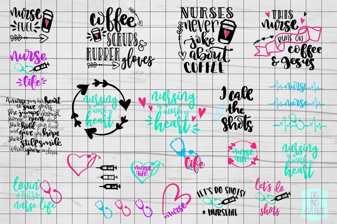Nurse SVG PNG Vector Bundle - Etsy