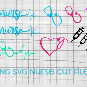 Nurse SVG PNG Vector Bundle - Etsy