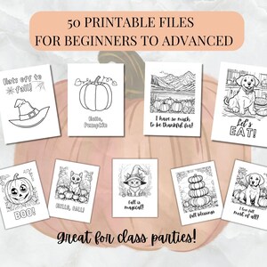 50 Fall Thanksgiving Coloring Sheet Activity Printable, Adult Coloring ...